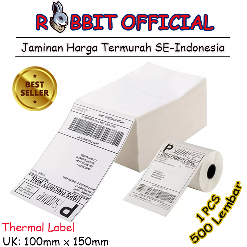 Jual LABEL THERMAL UKURAN A6 - 100 x 150 KERTAS STICKER BARCODE 100x150mm Isi 500 PCS | Shopee ...
