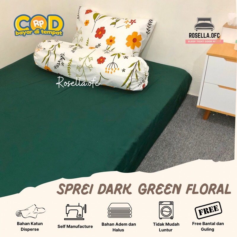 Jual Sprei Motif Bunga Cantik Vintage Katun Lokal Sage Pastel Floral ...
