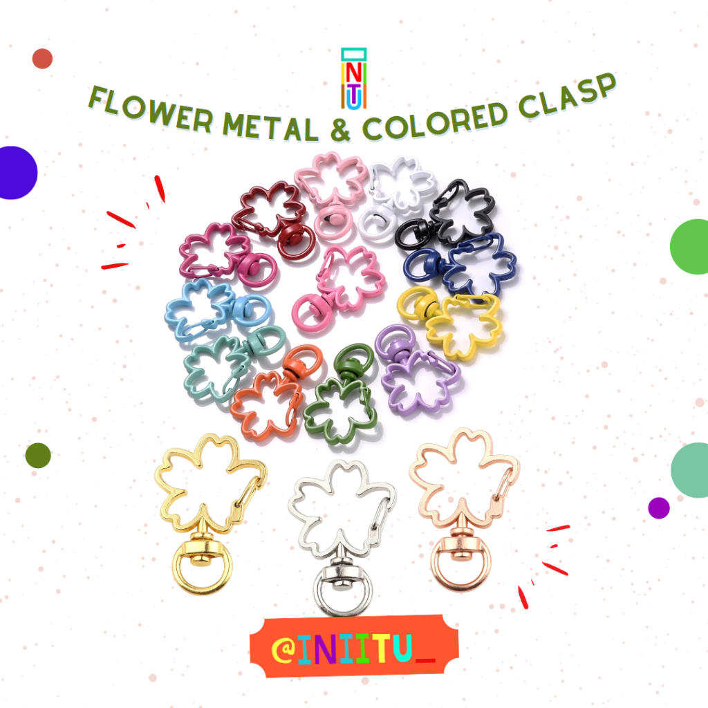 Jual [Sakura] Colored & Metal Hook Clasp Shaped Cherry Blossom Lobster ...