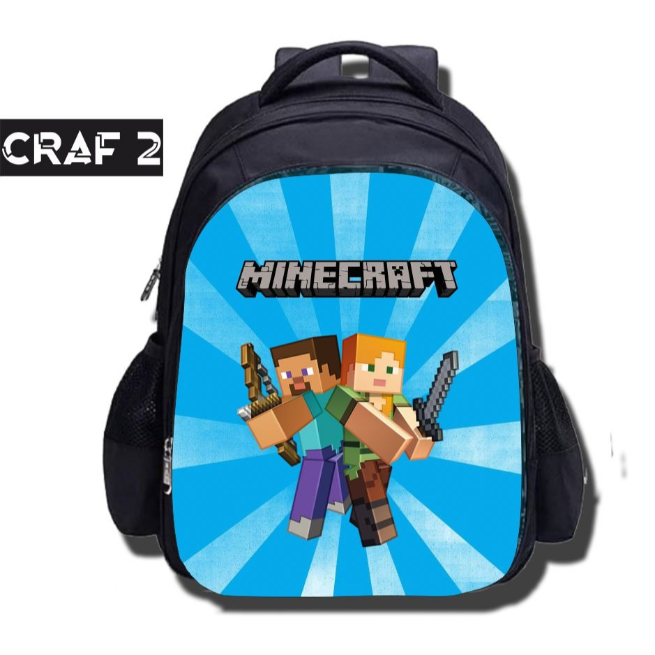 Jual TAS SEKOLAH ANAK TK/PAUD/SD MOTIF MINECRAFT GRATIS CETAK NAMA DAN ...