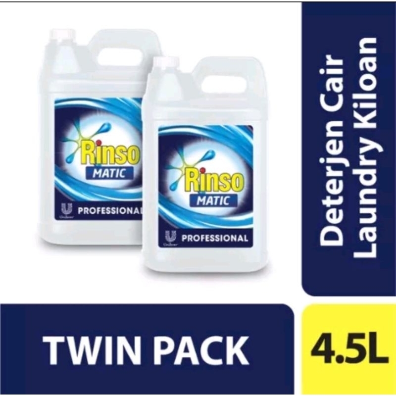 Jual RINSO MATIC PROFESSIONAL DETERJEN LAUNDRY KILOAN CAIR 4.5Ltr ...