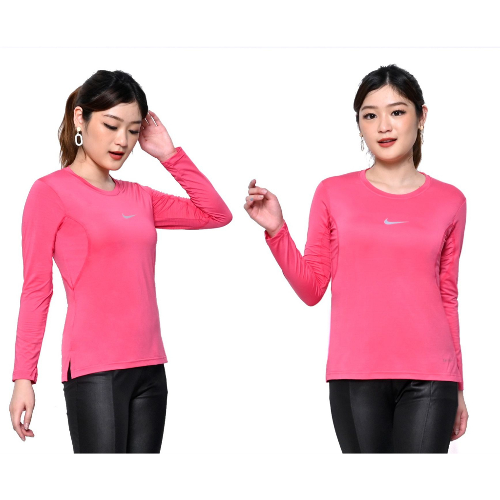 Jual baju Running drifit Long Sleeve Kaos Olahraga Wanita sqnk panjang ...