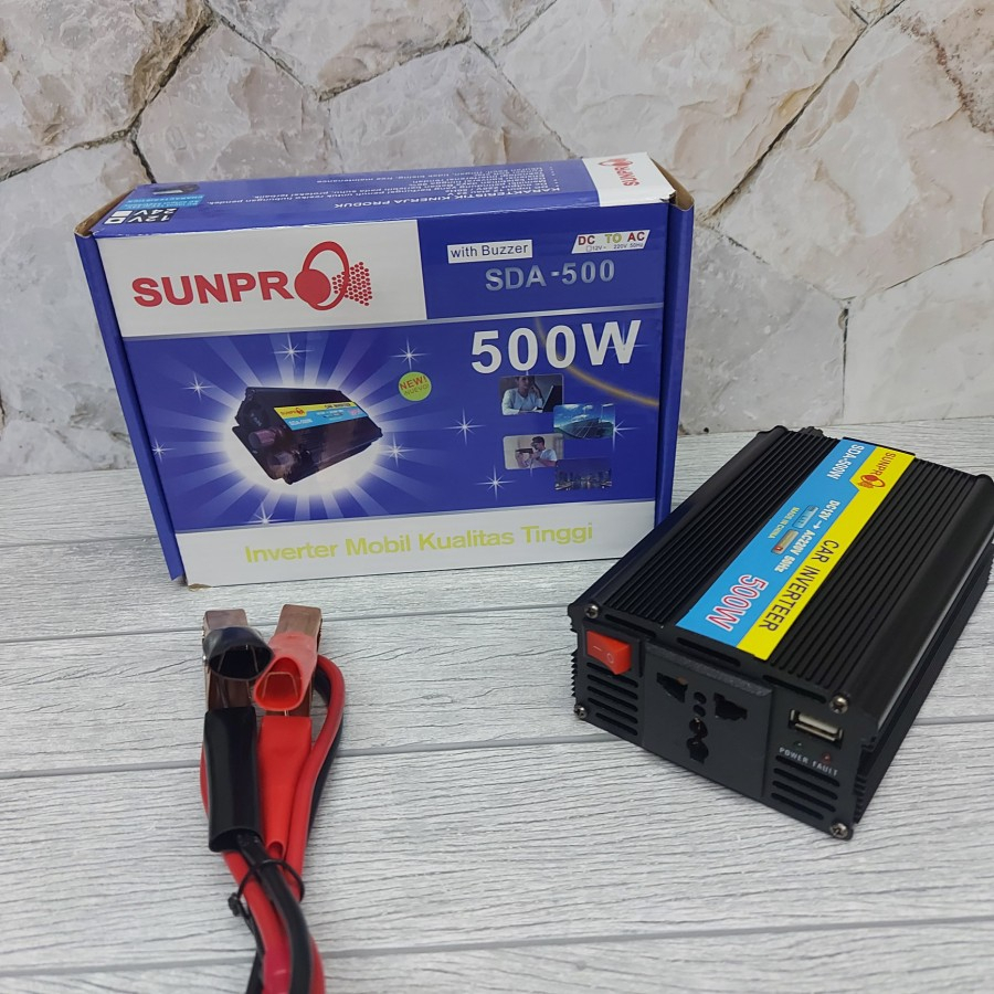 Jual COD POWER INVERTER SUNPRO 500W 12V-24V / INVERTER SUNPRO SDA-500W ...