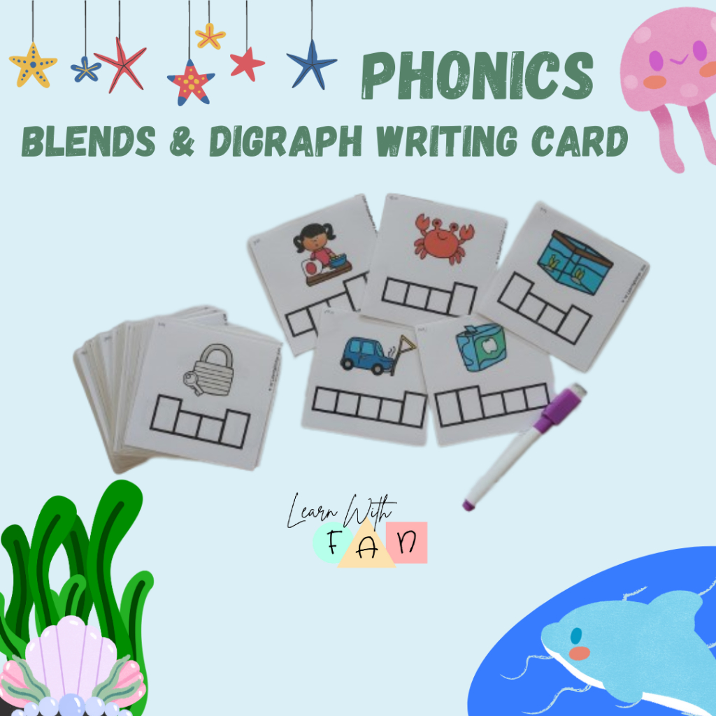 Jual LearnWithFan • Phonics Blends and Digraph Writing Card | Shopee ...