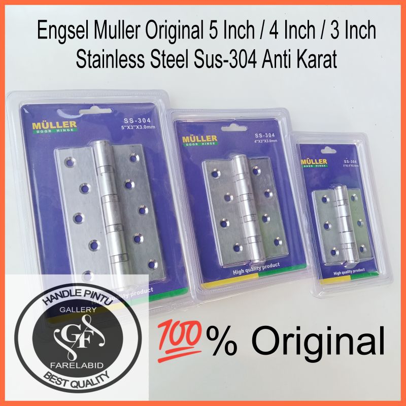 Jual Engsel Pintu Rumah Muller Original Ss-304 5 Inch 4 Inchi 3 Inci ...