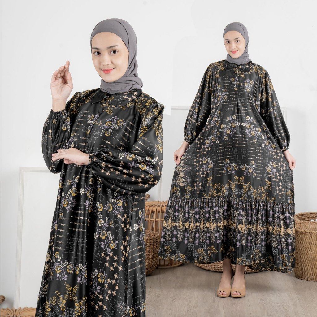 Jual warna warni brand Sarimbit Keluarga Syirena gamis full motif ...