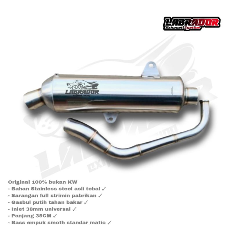 Jual knalpot racing standar racing matic 110-160cc original labrador ...