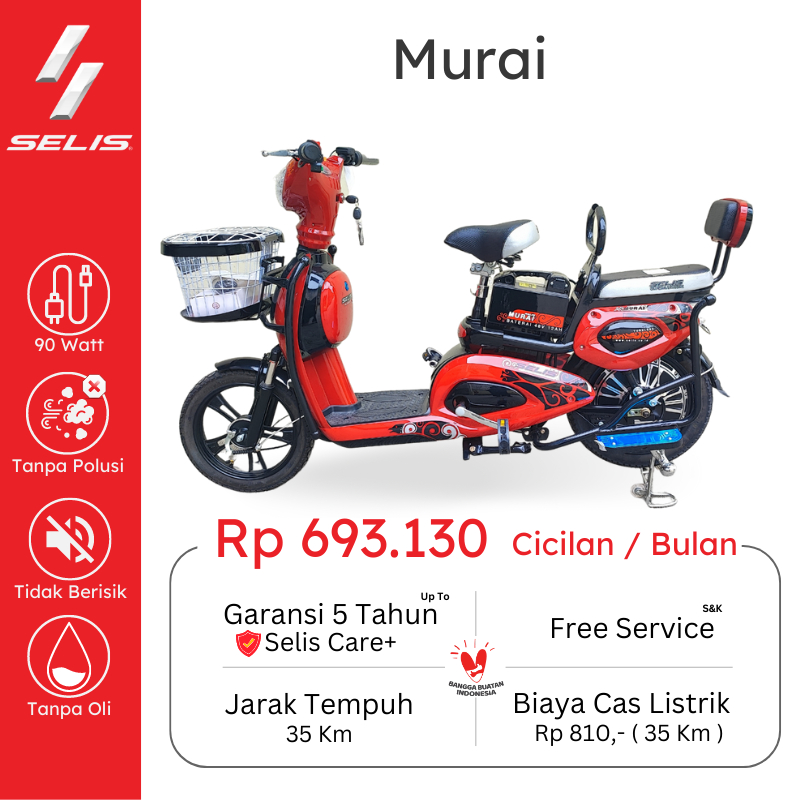 Jual SELIS - EMoped Sepeda listrik Murai | Shopee Indonesia