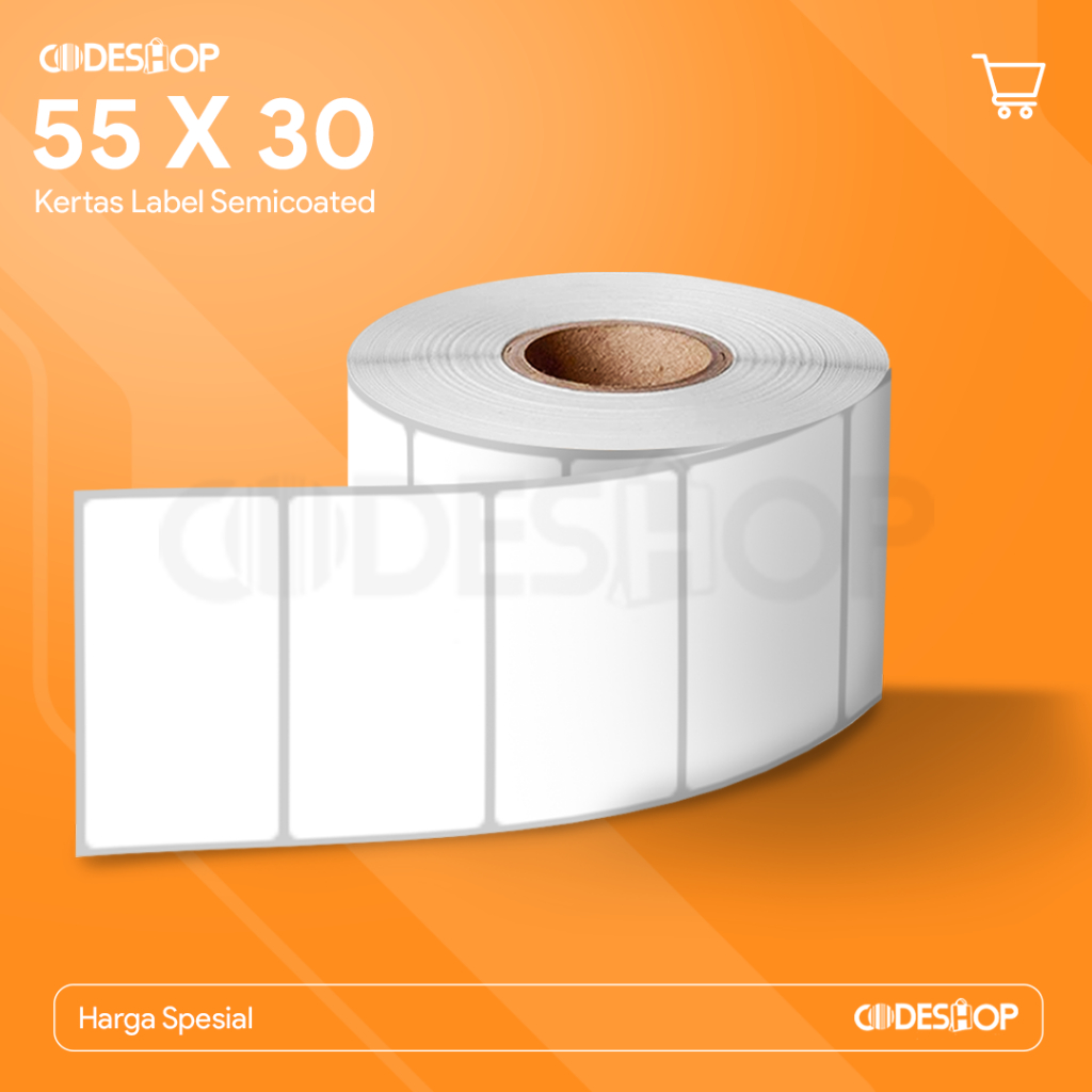 Jual Stiker Label Semicoated 55 x 30 mm 1 Line isi 1250 Pcs Gap ...