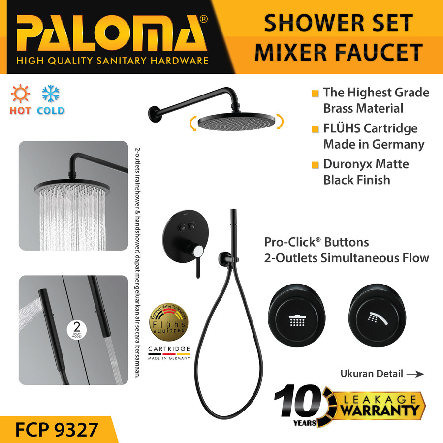 Jual PALOMA FCP 9327 Keran Mixer Shower Tanam Set Dinding Tembok Kran ...