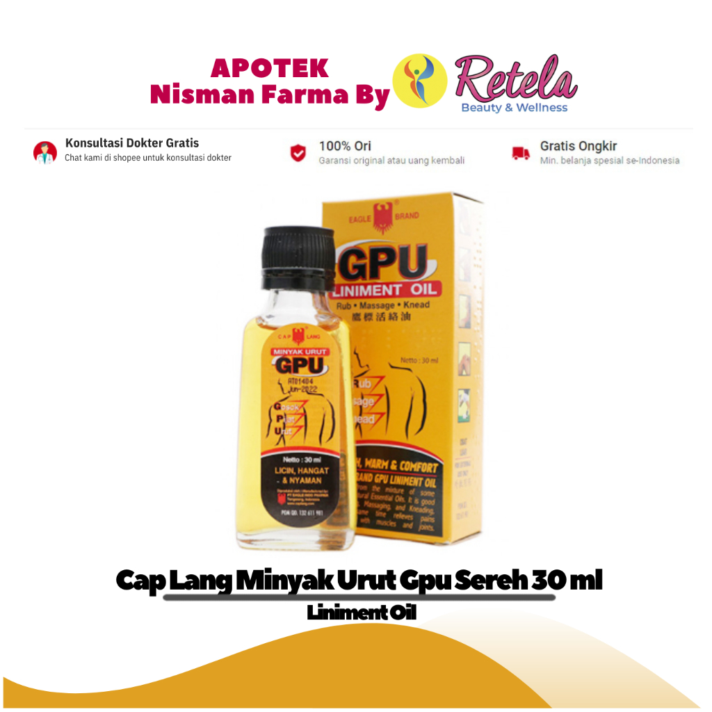 Jual MINYAK URUT GPU CAP LANG 30ML | Shopee Indonesia