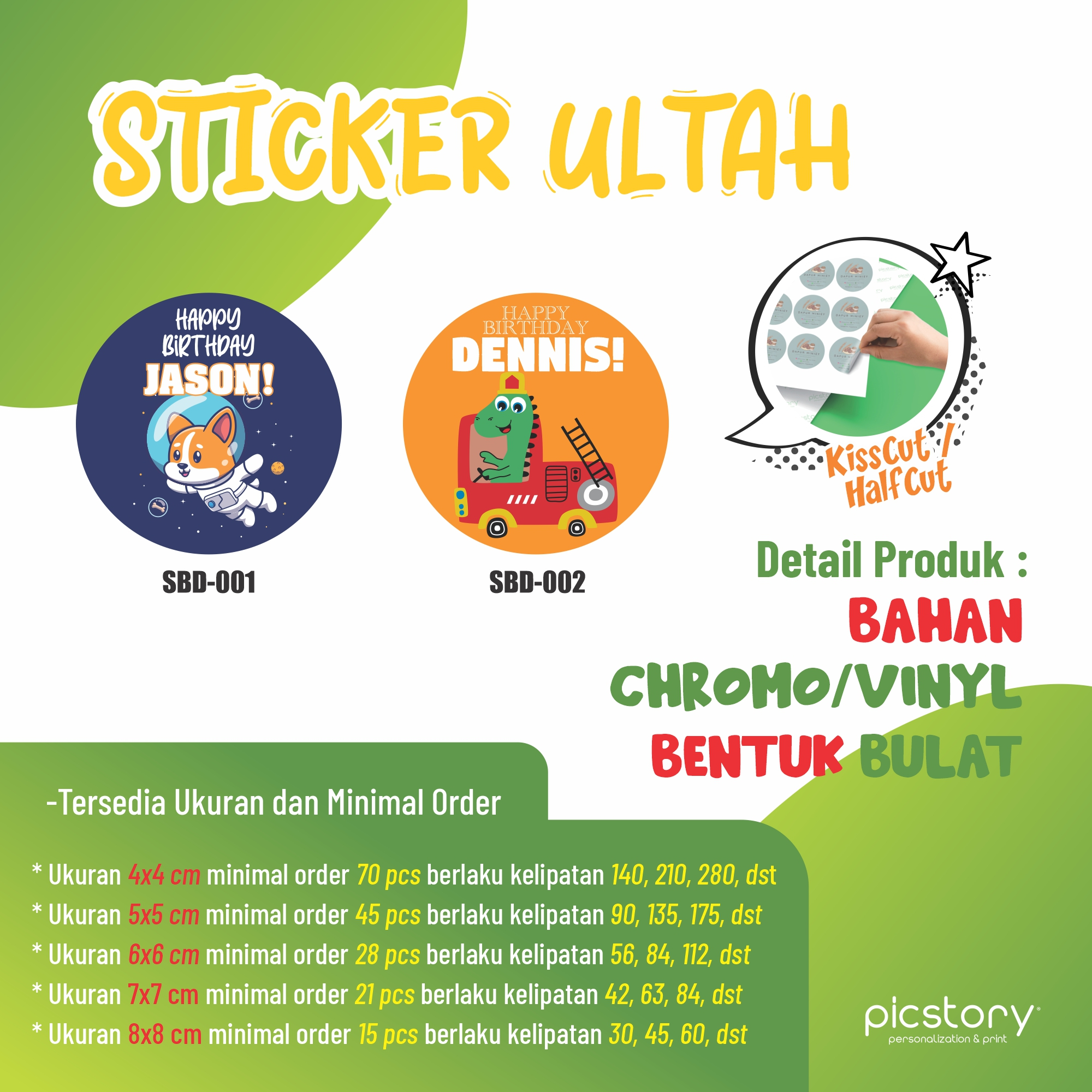 Jual Stiker Bulat Ulang Tahun Anak / Cetak Sticker Ultah Birthday ...