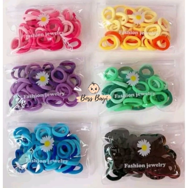 Jual BOSS BAYI - Ikat Rambut Anak Bahan Kain Elastis Polos Warna(1 ...