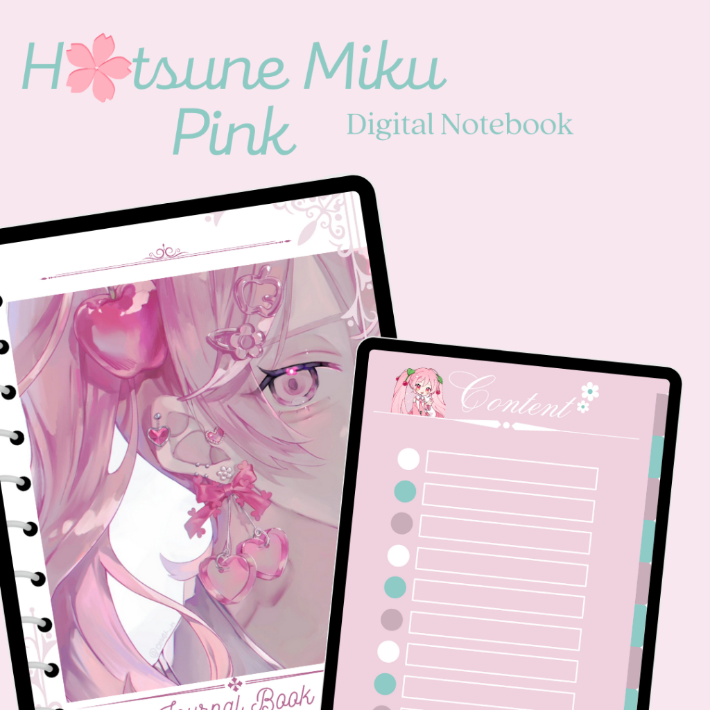 Jual Digital Notebook cute pastel color --- Hatsune Miku Pink Digital ...