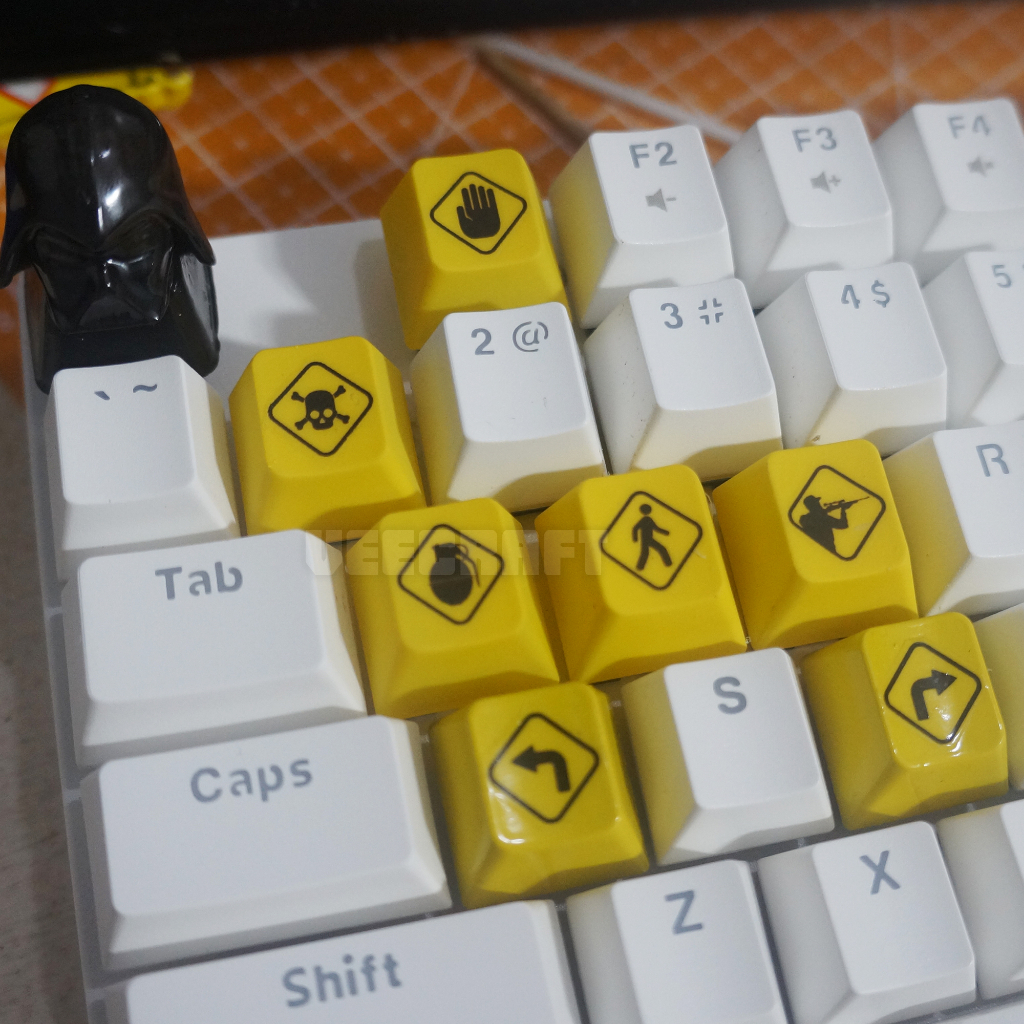 Jual Custom Gamer Keycap Roadsign Yellow Mechanical Keyboard R4 ABS ...