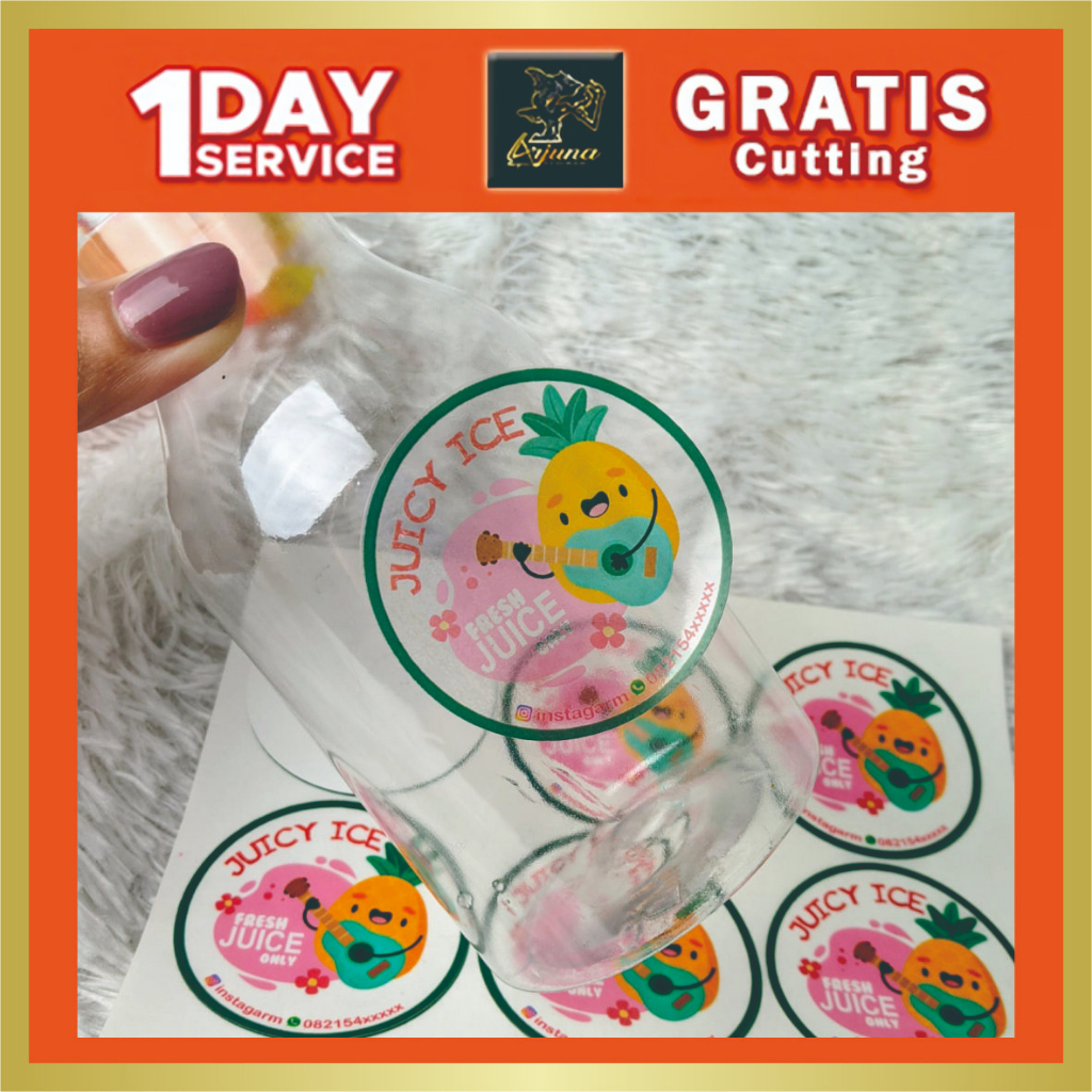Jual Stiker Label Minuman Jus Bulat Sticker Juice Custom | Shopee Indonesia