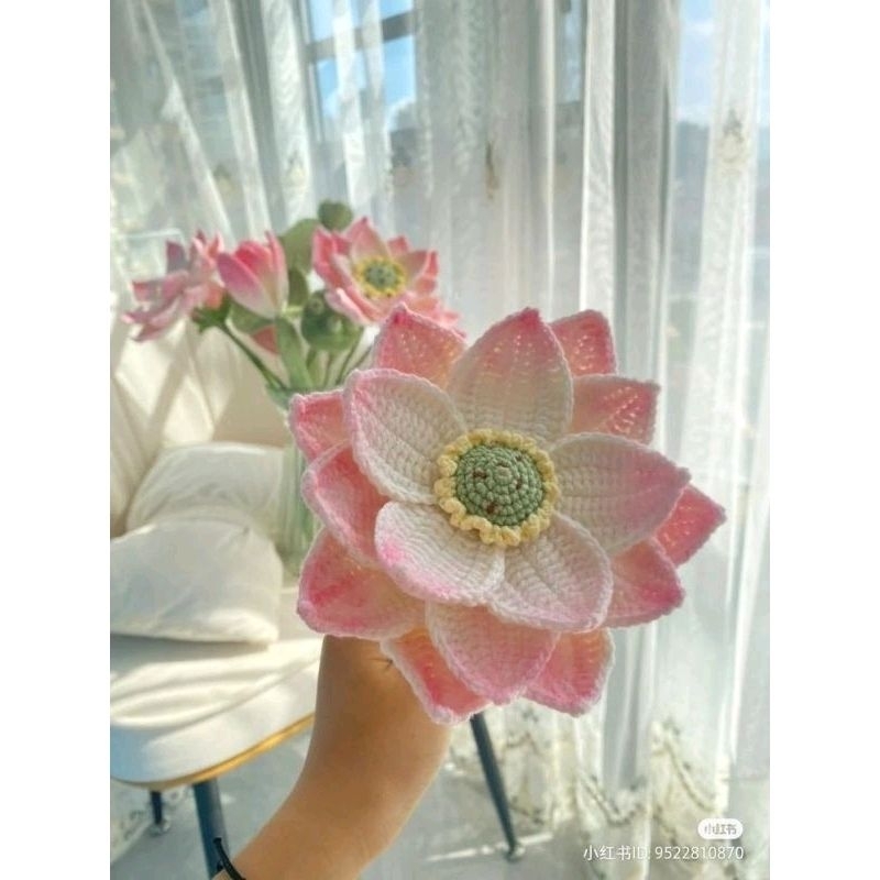 Jual LOTUS FLOWER CROCHET/ Bunga Teratai Rajut | Shopee Indonesia