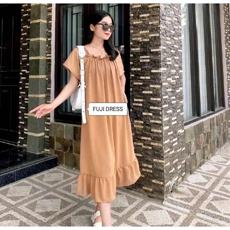 Jual Daster Fuji Crinkle Airflow Busui Lengan Pendek Motif Polos Jumbo ...