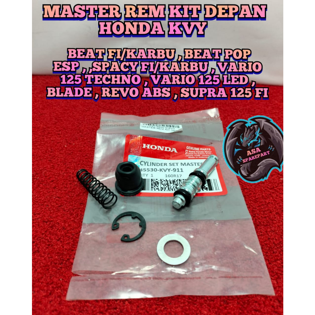 Jual MASTER REM KIT DEPAN ASLI ORIGINAL HONDA KVY UNTUK MOTOR BEAT FI ...