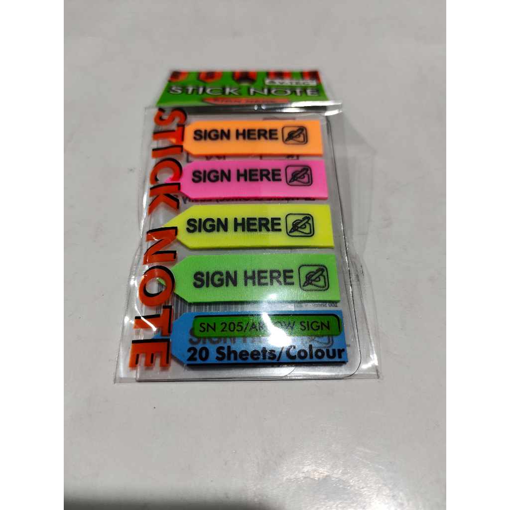 Jual sign here 5 warna, sticky notes sign here 5 warna, sticky notes ...