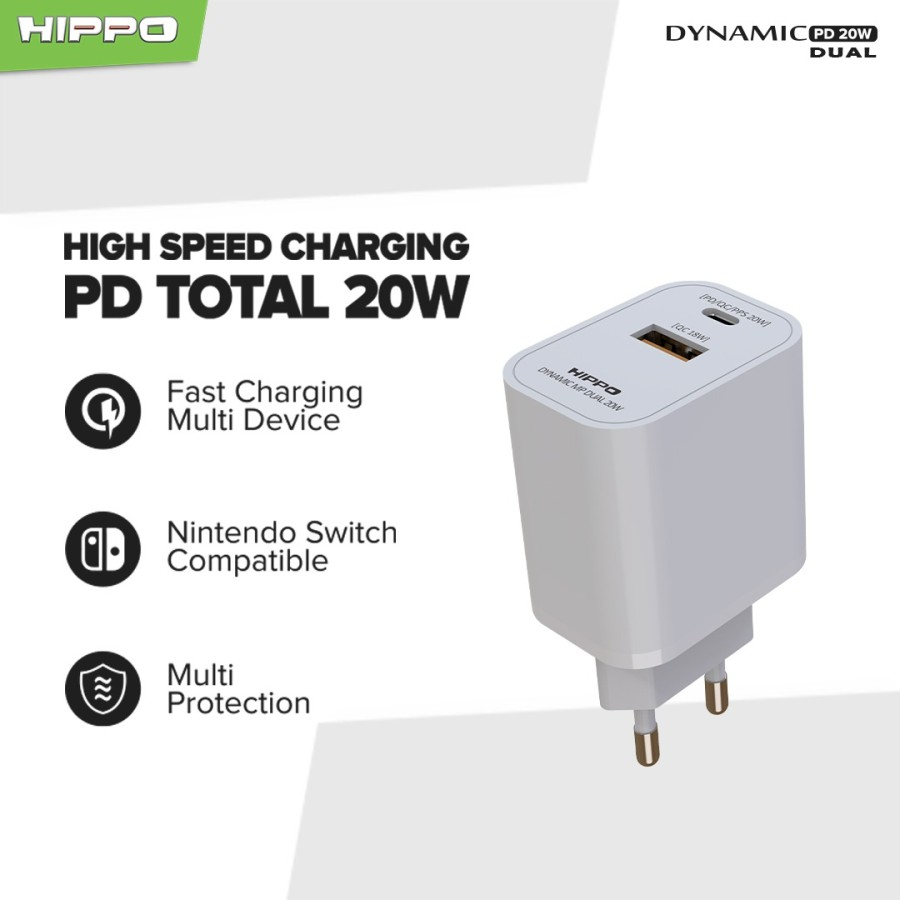 Jual Hippo Dynamic Adaptor Charger PD Quick Fast Charging PD 20 W - 2 ...