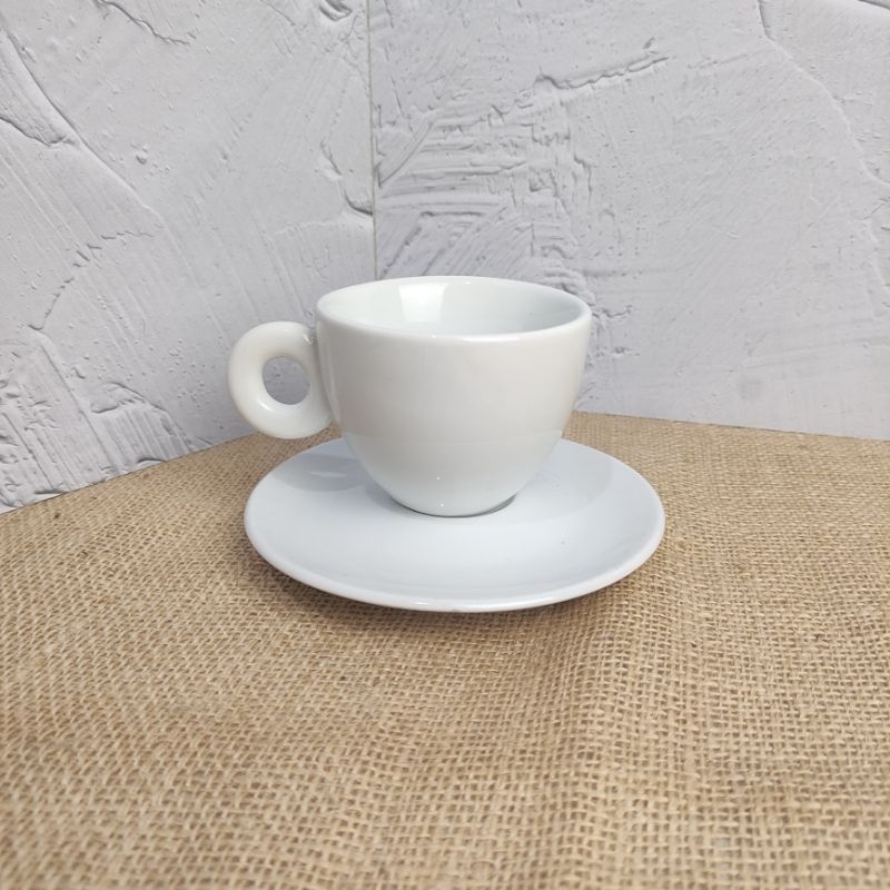 Jual CANGKIR KOPI KERAMIK PUTIH POLOS SEPASANG 200 ML | Shopee Indonesia