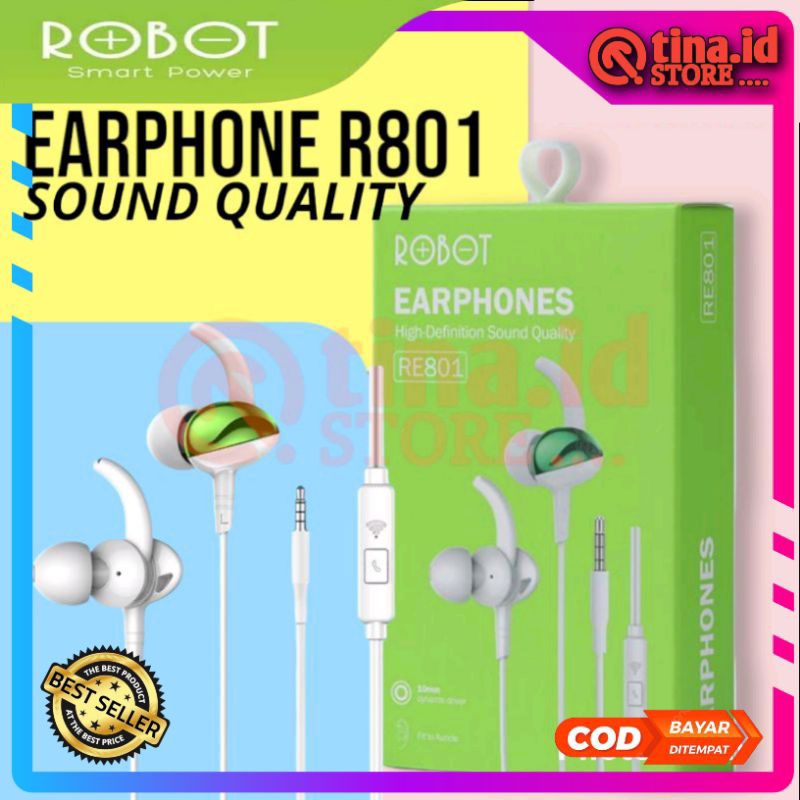 Jual HEADSET ROBOT R801 ORIGINAL 100% | Hf Earphone Hedset COD | Shopee Indonesia