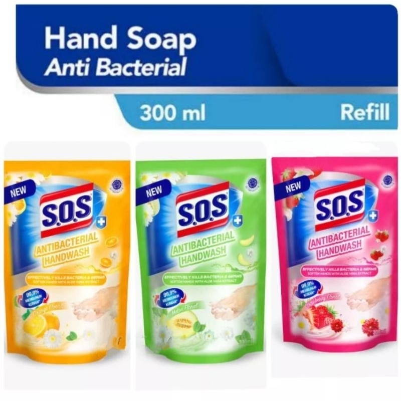 Jual SOS Handwash Refill 300ml / SOS Sabun Cuci Tangan Isi Ulang 300ml ...