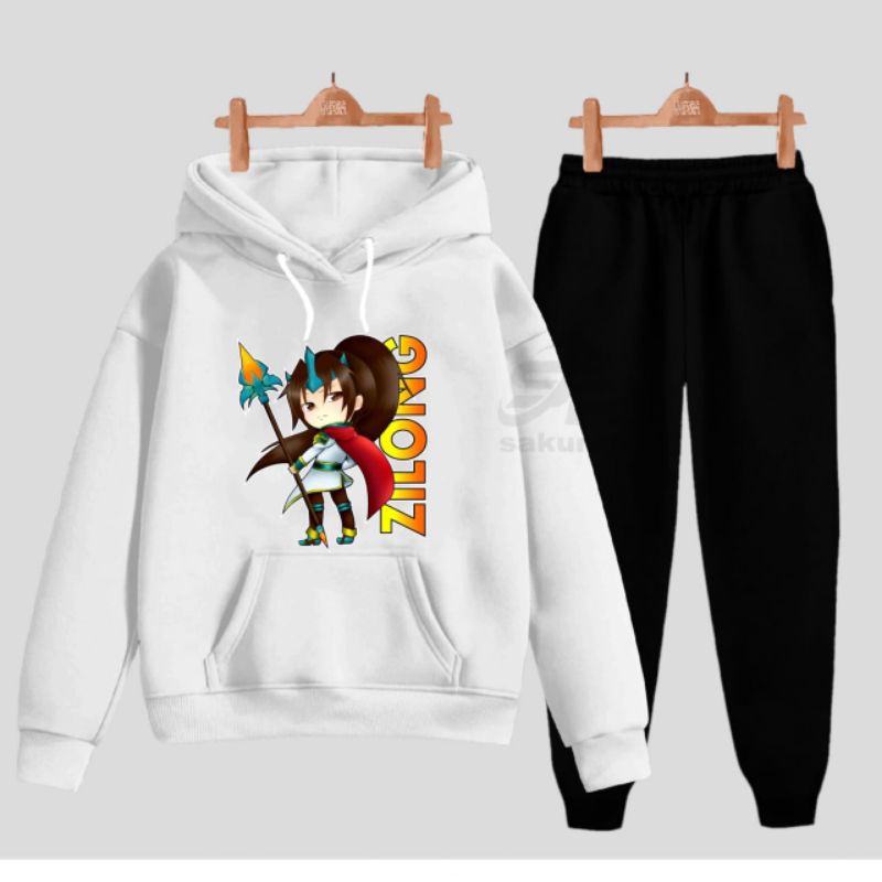 Jual setelan hoodie anak gambar karakter jilong ML | Shopee Indonesia