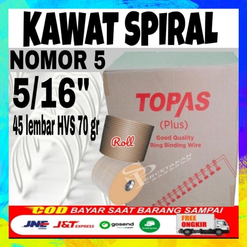 Jual Kawat spiral kalender 5/16 / spiral kawat rol / ring kawat spiral ...