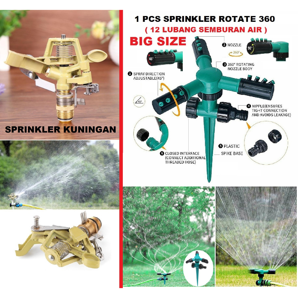 Jual Rotate 360 Sprinkler Spray Nozzle SPRINKLER 360 semprotan otomatis ...
