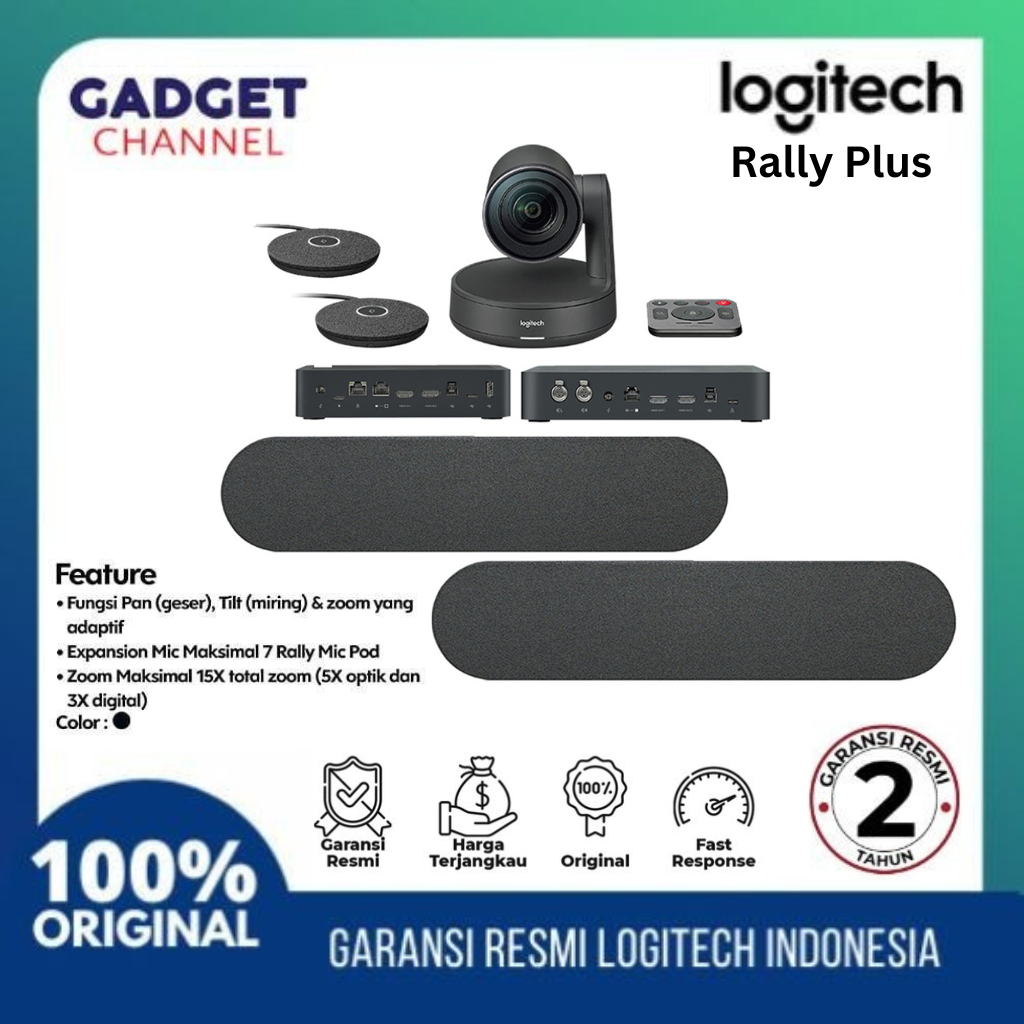 Jual Logitech Rally Plus Webcam Ultra HD Video Conference - Garansi ...