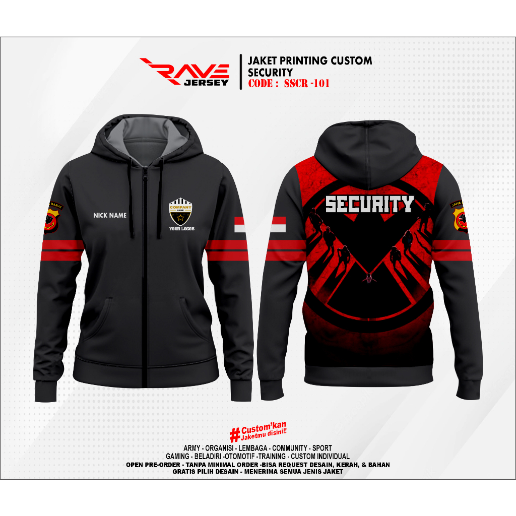 Jual JAKET SECURITY SATPAM FULL PRINTING SUBLIMATION CUSTOM (DESAIN ...