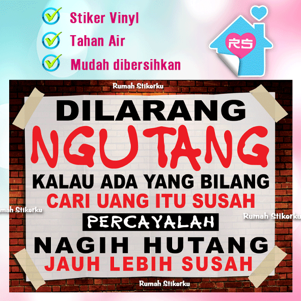 Jual Stiker Dilarang Ngutang - Dilarang Hutang - Tidak Boleh Ngutang ...