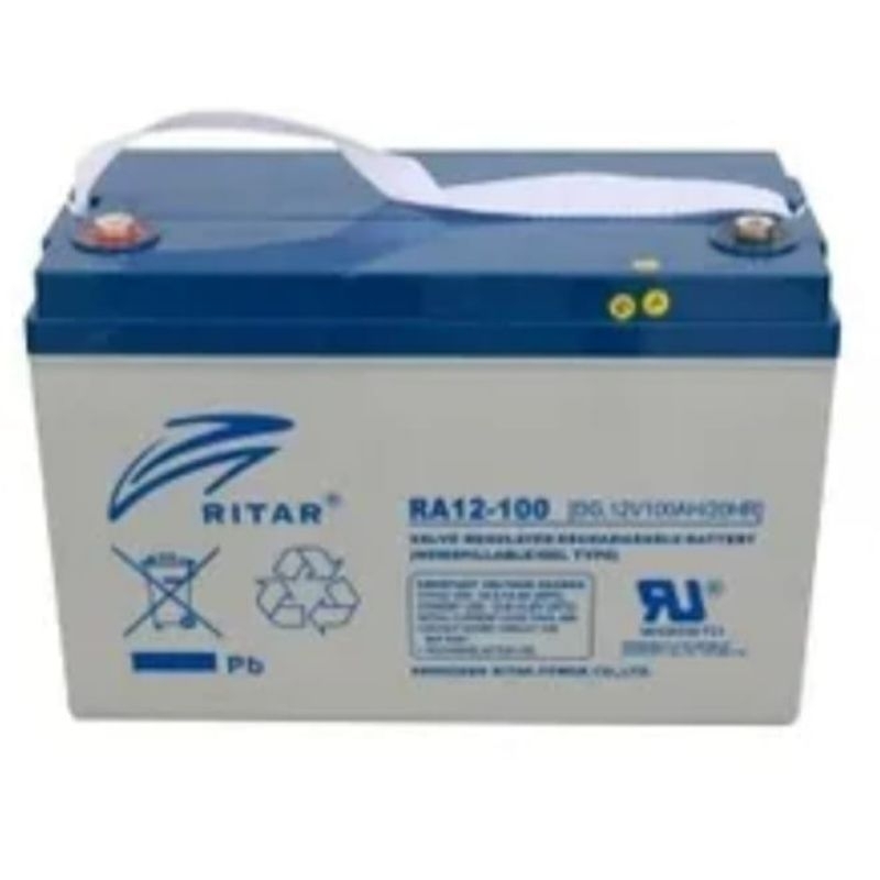 Jual BATTERY vrla merek Ritar 12 v 100 ah second | Shopee Indonesia