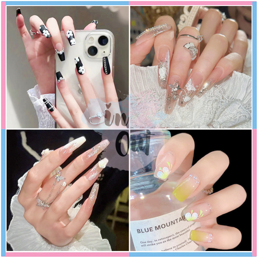 Jual FREE LEM 24PCS KUKU PALSU 3D FAKE NAIL DIY KUKU INSTANT / NAIL ART ...