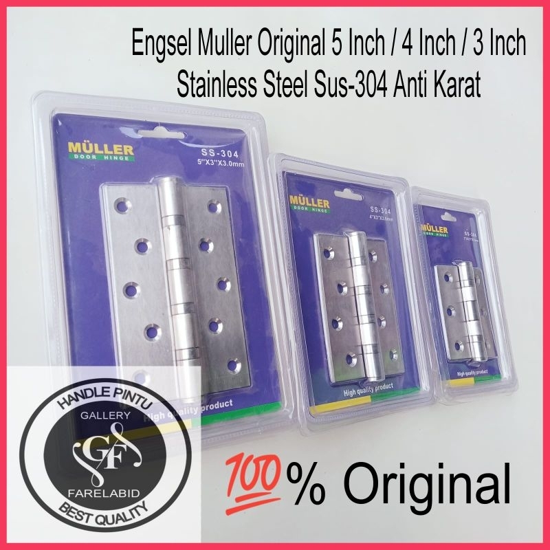 Jual Engsel Pintu Rumah Muller Original 5 Inchi 4 Inch 3 Inci Sus-304 ...