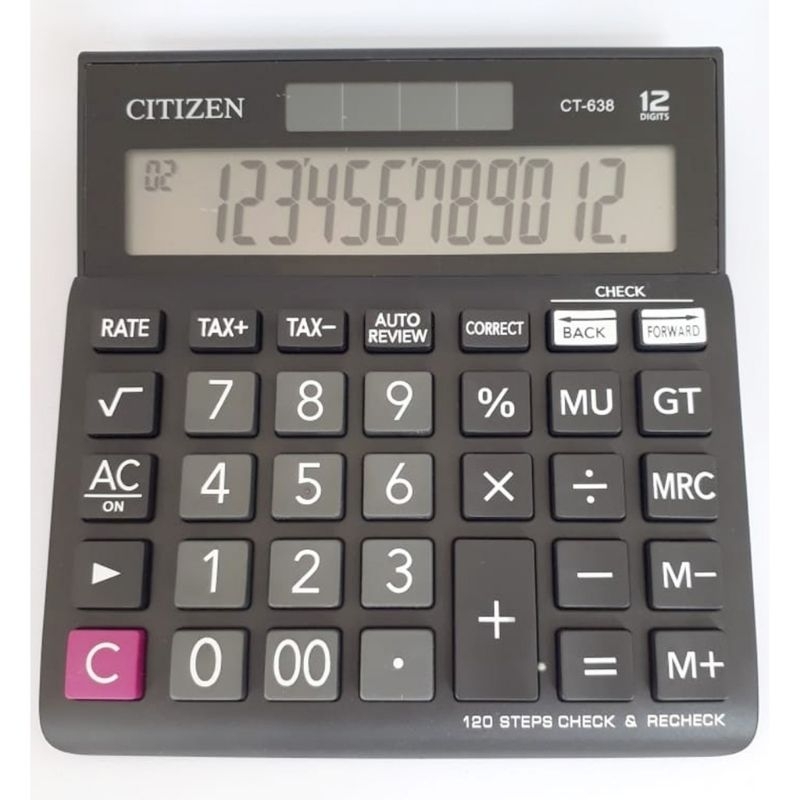 Jual Kalkulator Calcukator Citizen 12 Digit Chek Cek Ulang Ukuran Layar ...