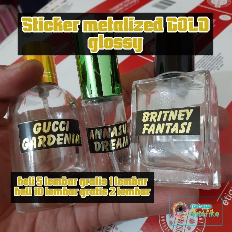 Jual Sticker parfum/sticker kaca/sticker aestetic/Sticker gold/1 lembar ...
