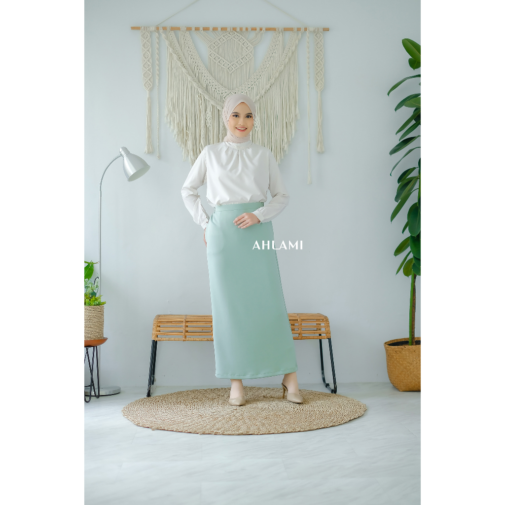 Jual Ahlami-Yura Skirt Rok Span Premium Rok Span Scuba Rok Kerja Premium Rok Hitam Rok Putih Rok ...