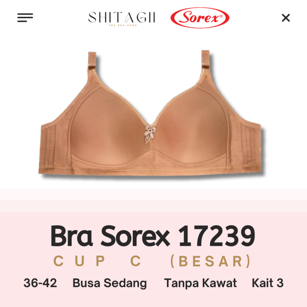 Jual Sorex Bra Cup Besar Tanpa Kawat Super Soft Kait 3 Busa Sedang ...