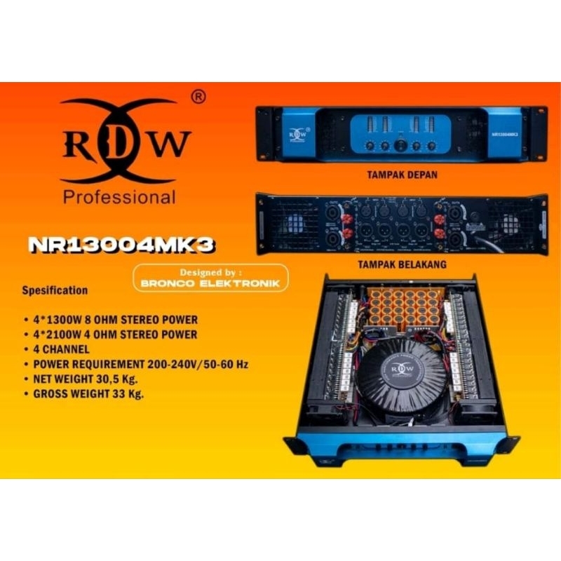 Jual POWER AMPLIFIER RDW NR13004MK3 GEN 2 ORIGINAL rdw 4 channel nr ...