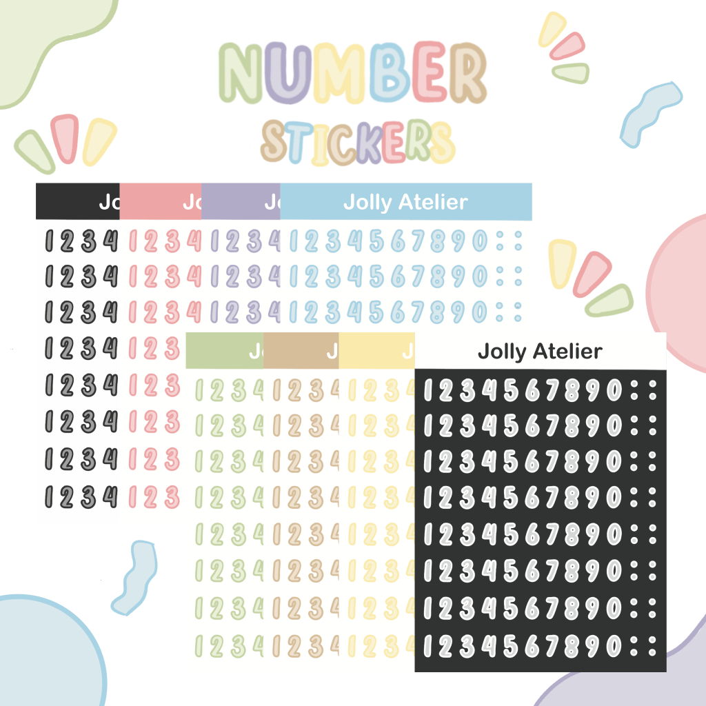 Jual Cute Pastel Number stickersheet / stiker nomor lucu | journal deco ...