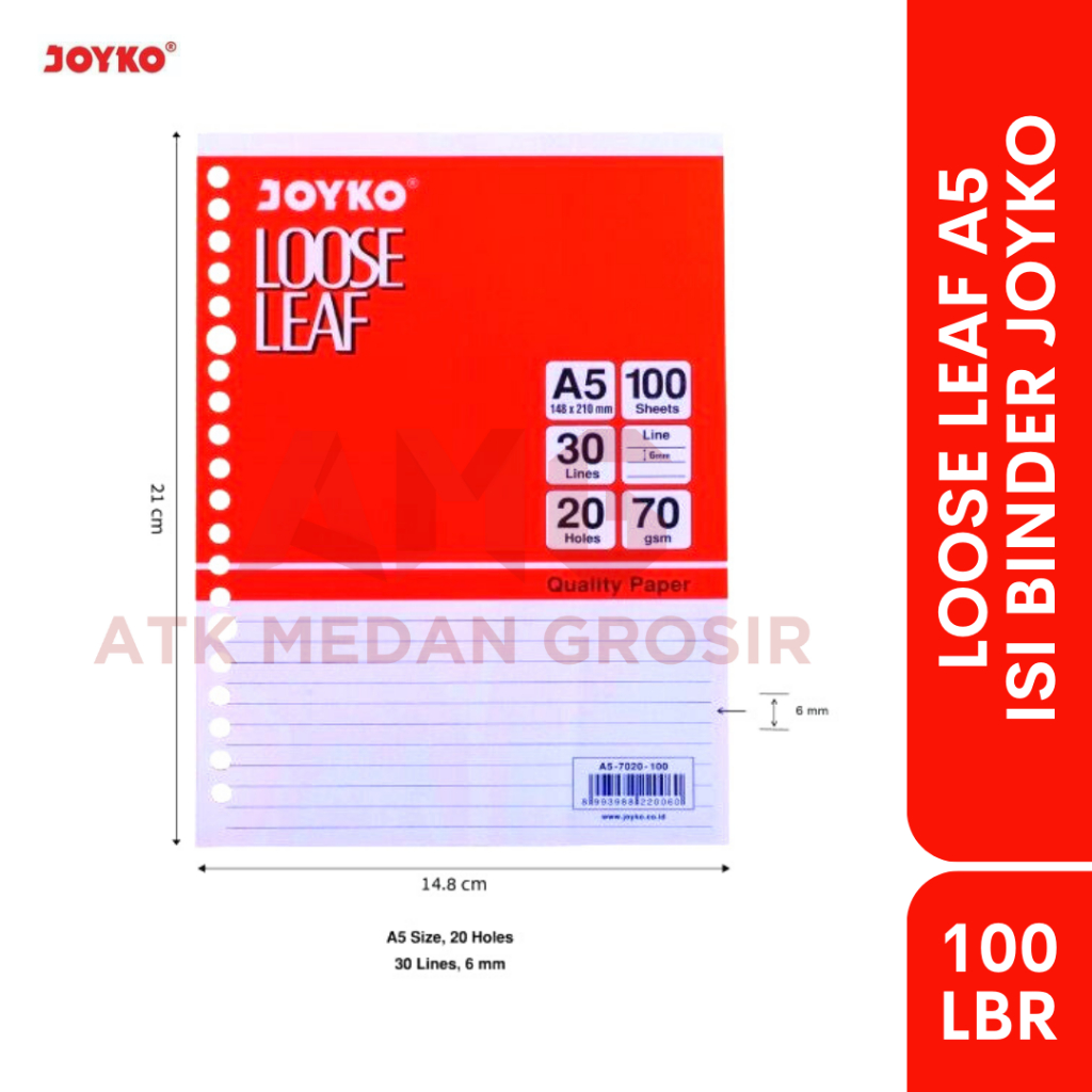 Jual ISI BINDER LOOSE LEAF GARIS JOYKO A5 100 LEMBAR | Shopee Indonesia