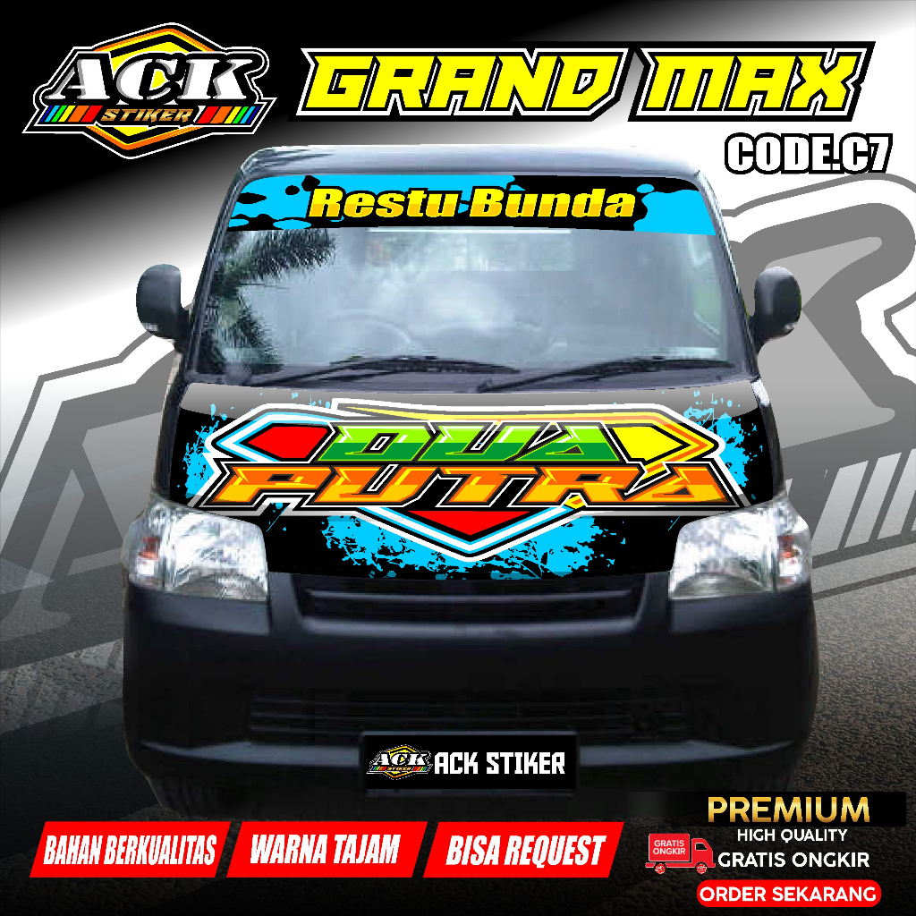 Jual Decal stiker kabin depan grand max pick up kode ACK C7 | Shopee ...