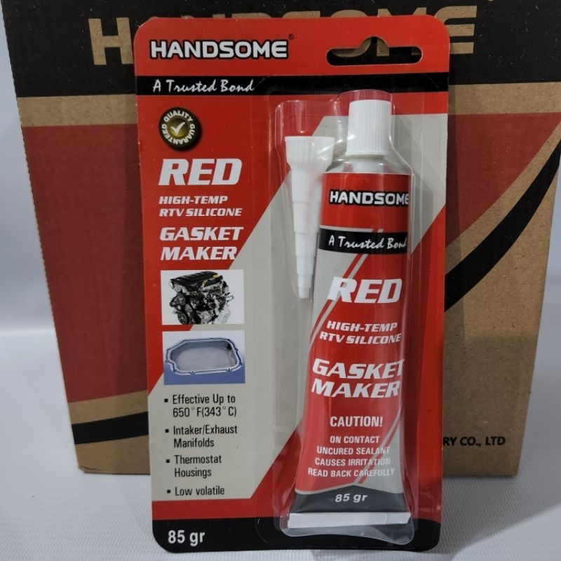 Jual Lem Red Silicone Sealant/ Red Gasket Maker Handsome 85Gr (isi 12 ...