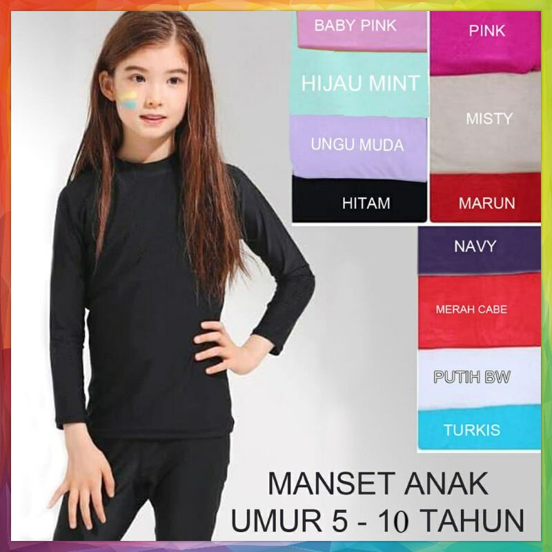 Jual Baju Manset ANAK Perempuan / Kaos Anak Lengan Panjang / Mangset ...