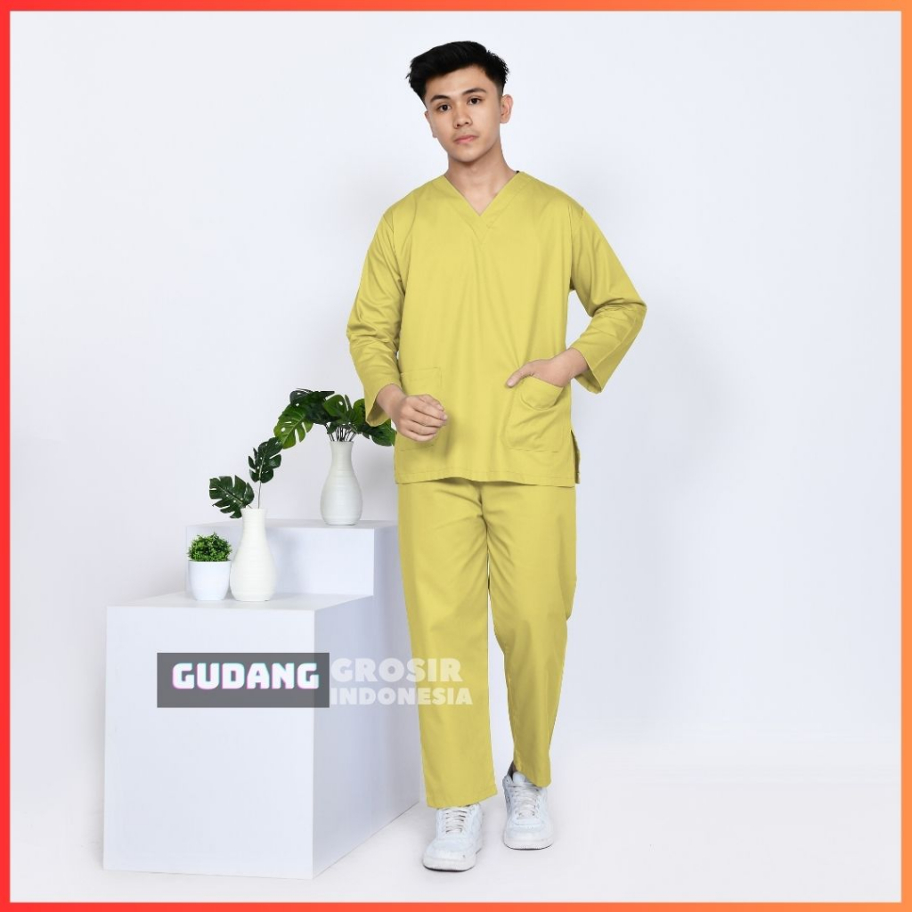 Jual [KHUSUS LENGAN PANJANG] Baju Jaga Dokter Scrub OK Modern | Scrubs ...