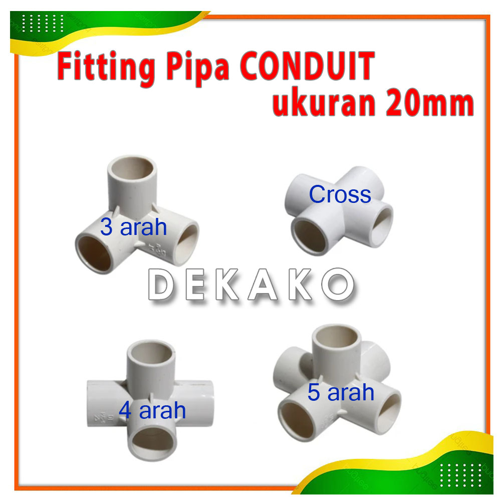 Jual Fitting Pipa Conduit 4 arah Pipa Listrik ukuran 20mm | Shopee ...