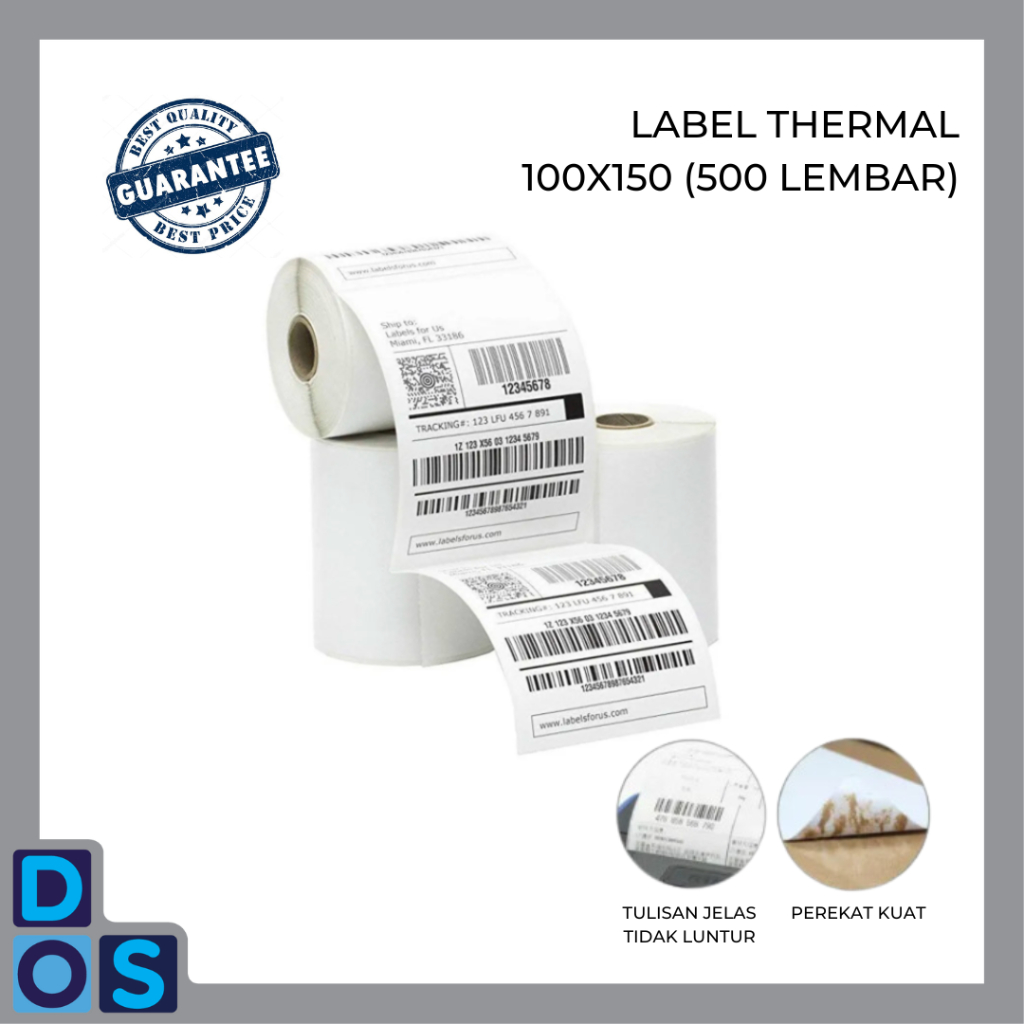 Jual Kertas Label Thermal 100x150 Sticker Label Thermal 500 Lembar ...